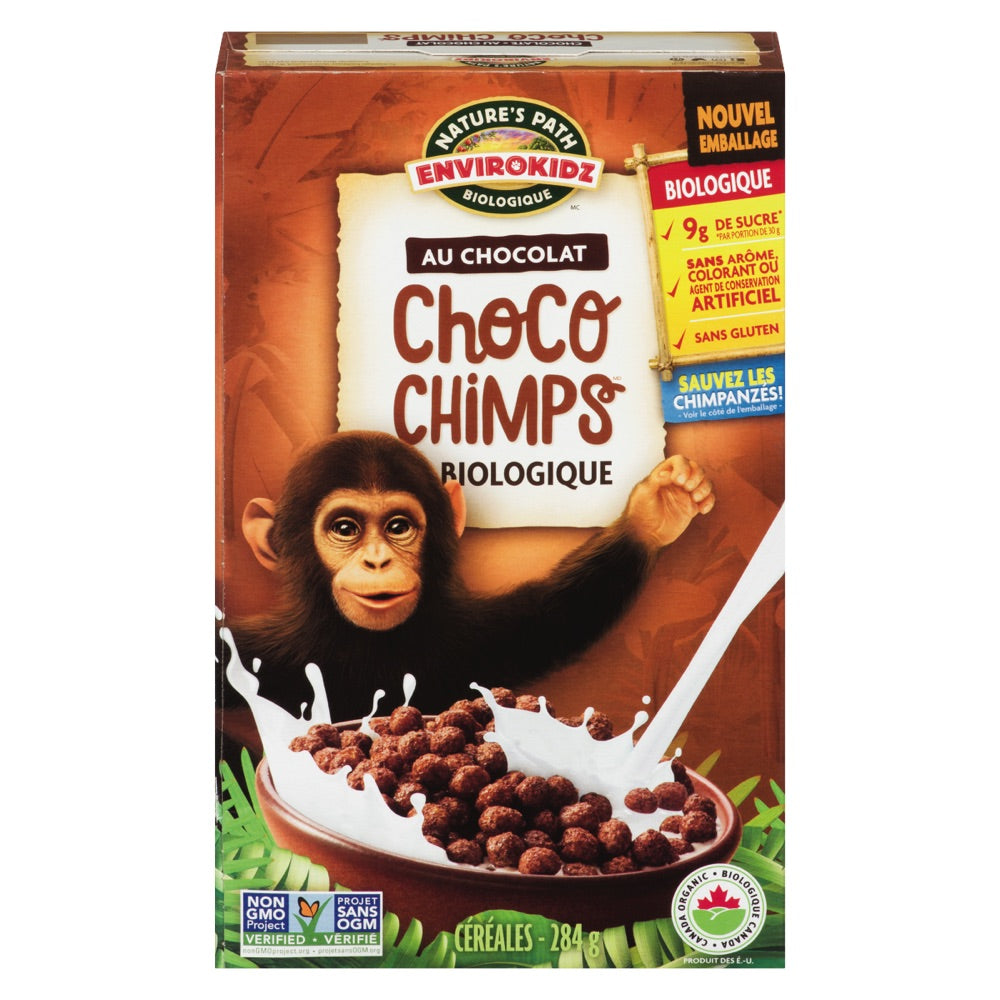 Céréales Choco chimps au chocolat sans gluten - Nature's Path ...